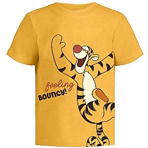 Winnie The Pooh, Tigger & Eeyore Graphic T-Shirts (3 Pack) Baby/Toddler to Kid 2T Lb/Or/Y SS
