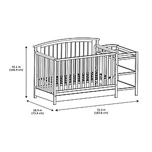 Storkcraft Steveston 5-in-1 Convertible Crib with Drawer (Gray) - Converts from Baby Crib to Toddler Bed, Daybed and Full-Size, Fits Standard Full-Size Crib Mattress, Adjustable Mattress Support Base