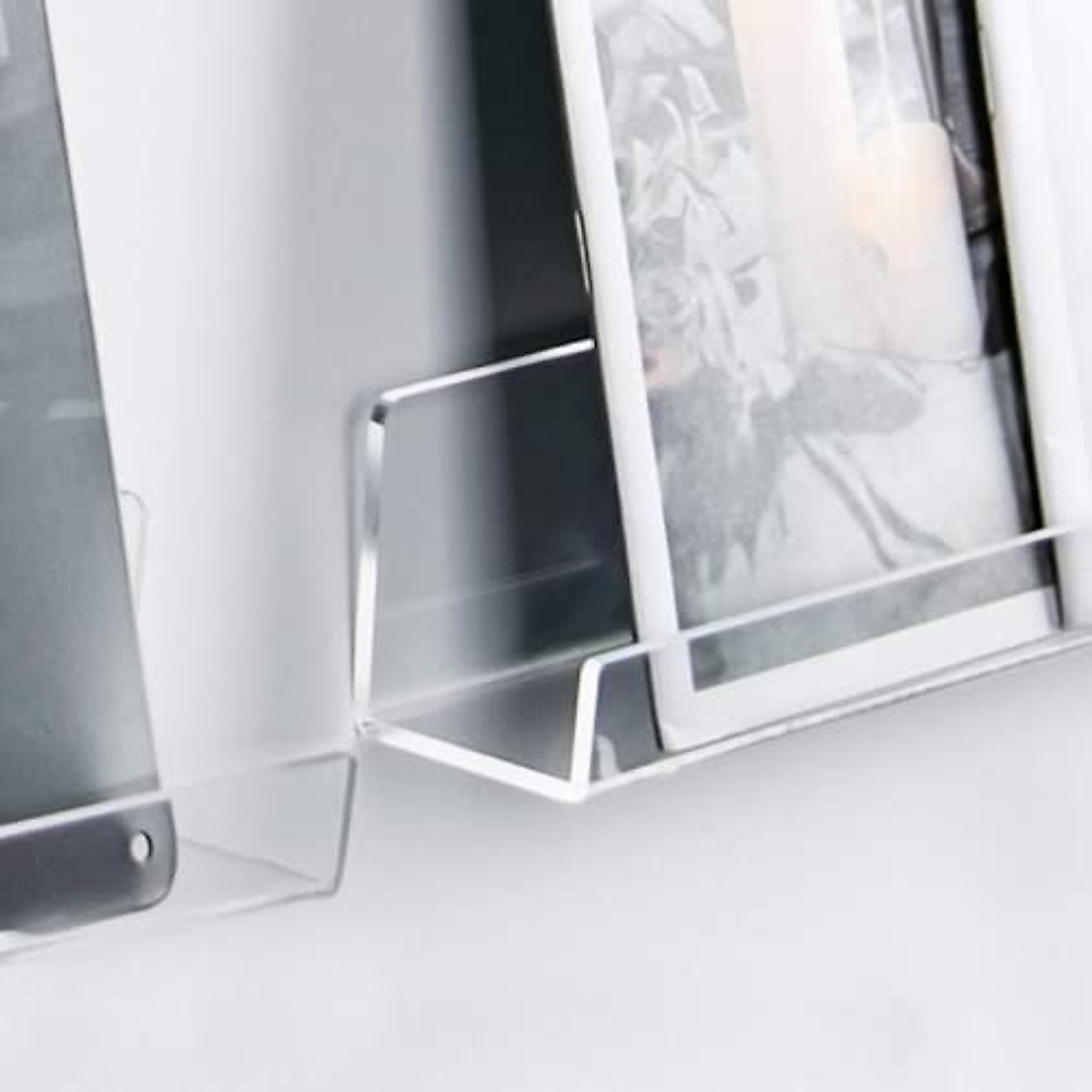 MetFun 3 Pack Vinyl Record Wall Mount Holder-12 Inch Clear Acrylic Shelf For Vinyl Record Display - Floating Book Shelves For Kids Room