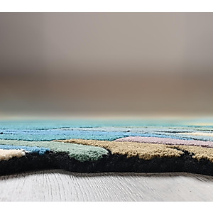 Restoration and Renovation Handmade Irregular Shape Wool Area Rug - Unique Contemporary Botanical Design, Thick & Soft Carpet - Perfect for Living Room, Bedroom Decor (Multi, 6' x 9')