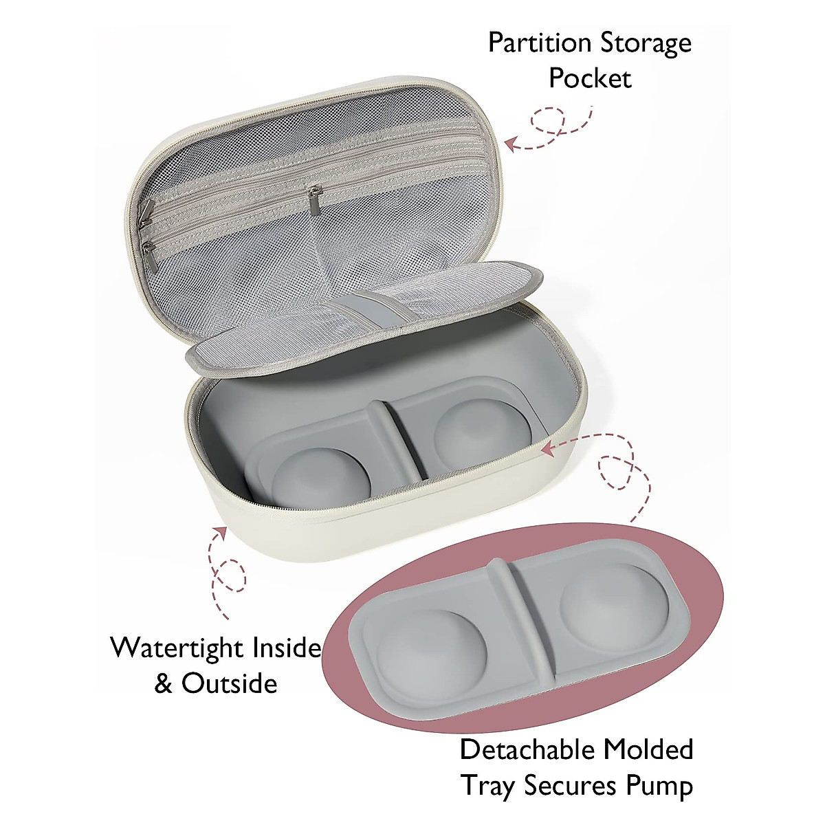 Momcozy S12 Pro Hands-Free Breast Pump Gradient Gray & Breast Pump Bag for Hands-Free Wearable Breast Pumps（Holds 2 Pumps）