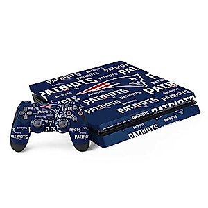 Skinit Decal Gaming Skin Compatible with PS4 Slim Bundle - Officially Licensed NFL New England Patriots Blast Design