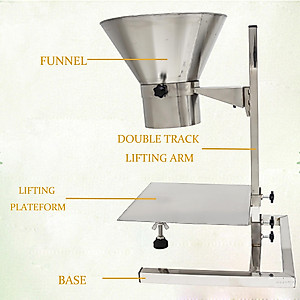 HQHAOTWU Stainless Steel Funnels ​with Support Stand Dispensing Funnel Stainless Steel Feeding Hopper for Powder Paste Liquid and Granule 5.5 in