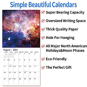 2024 Wall Calendar,Calendar 2024, November 2023 - December 2024, Wall Calendar UNIVERSE, 12" x 24" Opened,Full Page Months Thick & Sturdy Paper for Gift Perfect Calendar Organizing & Planning