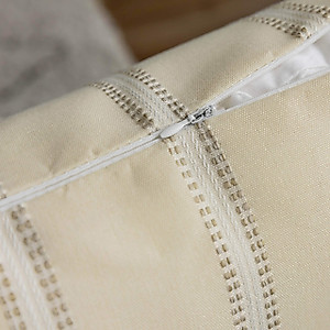 Home Brilliant Large Throw Pillow Covers, Lace Stripes Euro Sham for Outdoor Indoor Garden Patio, Set of 2, 24x24 inch(60cm), Brown