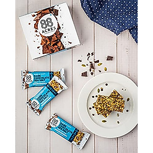 88 Acres Granola Bars | Dark Chocolate Sea Salt | Gluten Free, Nut-Free Oat and Seed Snack Bar | Vegan & Non GMO | 12 Pack