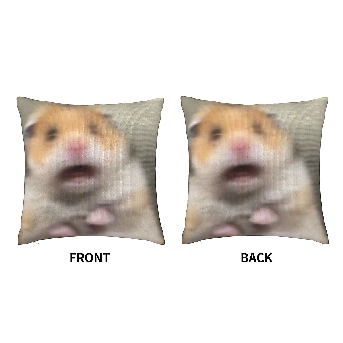Scared Hamster Cute Throw Pillow Covers Novelty Square Pillow case Home Decorative Bedroom Couch Sofa Cushion case 18x18 in