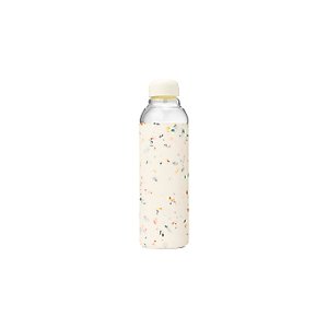 W&P Porter Glass Water Bottle w/ Protective Silicone Sleeve | Terazzo Cream 20 Ounces | On-the-Go | Reusable Bottle for Coffee, Tea and Water | Portable