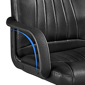 Topeakmart Executive Office Chair Swivel Computer Chair Conference Chair Leather Gaming Chair Adjustable Mid-Back with Arms