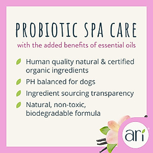 Ari Probiotic Dog Conditioner (16 oz) – Deep Cleansing & Moisturizing for Dry, Itchy Skin Relief – Grooming with Vanilla & Almond for Dogs & Puppies