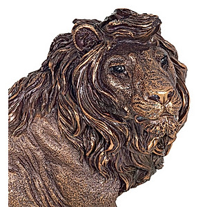 Kensington Hill Regal Lion 11" High Sculpture in a Bronze Finish