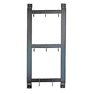 Rogar Ultimate Wall Mounted Pot Rack Vertical/Horizontal in Hammered Steel