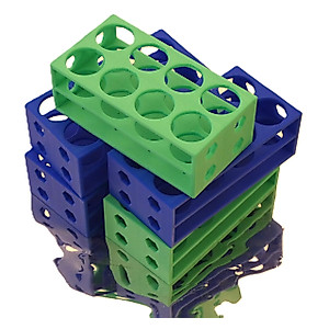 Generic Plastic Tube Rack, Hole Diameter 30 mm (1 1/8""), for 25 ml to 60 ml Centrifuge or Test Tubes, 8 Positions (10)