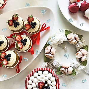 URROMA Wedding Decorations for Tables, Glitter Diamond Confetti Engagement Party Decorations Table Confetti for Bridal Shower Bachelorette Birthday Decorations, Silver