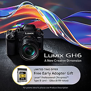 Panasonic LUMIX GH6, Mirrorless Micro Four Thirds Camera with 7.5-Stop 5-Axis Dual Image Stabilizer, 12-60mm F2.8-4.0 Leica Lens - DC-GH6LK (Renewed)