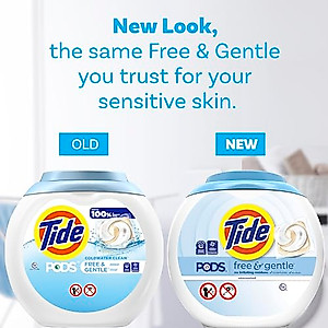 Tide PODS Free & Gentle Laundry Detergent Soap Pacs, 81 Count, Tide PODS Laundry Detergent