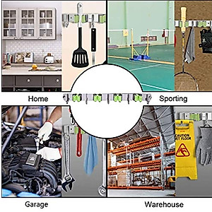 Fine Most Mop and Broom Holder Wall Mounted Storage Organizer Broom Holder Stainless Steel Mop Holder Utility Tool Organizers with 3 Position 4 Hooks for Laundry Room Garden Garage Closet Kitchen