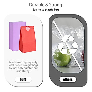 Shindel 36PCS Paper Teat Bags, Colorful Gift Bags with Stickers Party Favor Treat Bags Goodie Bags for Birthdays Baby Showers Crafts Wedding