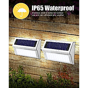 Treela 16 Pack Solar Step Lights Waterproof Stair Lights, Each One with 30 LED Lights, Outdoor Driveway Lights for Yard Fence Driveway Walkway Garden (Cold White Light)