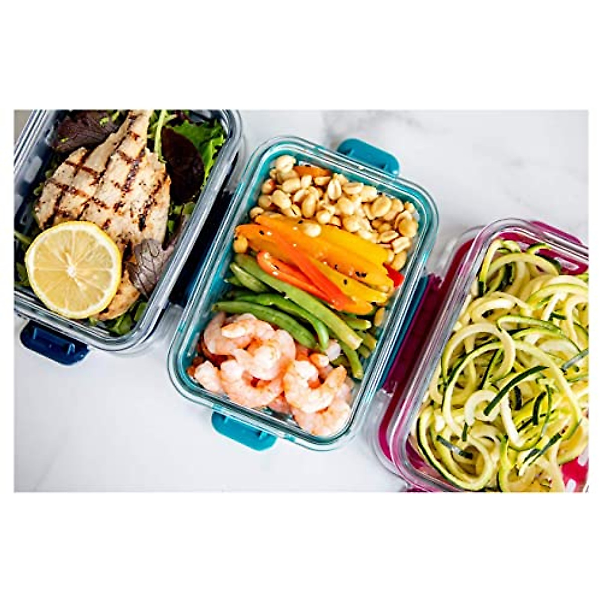 Ello Duraglass Meal Prep Container, 5 cup- Glass Food Storage Container with Silicone Sleeve and Airtight BPA-Free Plastic Lid, Dishwasher, Microwave, and Freezer Safe, Midnight