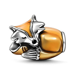 Fox Charm, Mother's Day Gifts, Designer Charms, Sterling Silver Charm, Baby Fox Charm,Animal Charm, Pet Charm