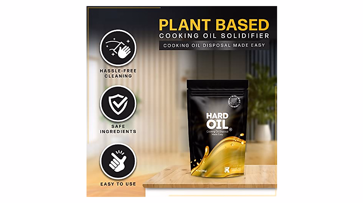 HARD OIL Cooking Oil Solidifier - Hardens Up to 18 Cups | Eco-Friendly