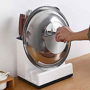 GANFANREN Kitchen Utensil Plastic Scissors Knife Holder Cutting Board Holder Draining Rack Storage Shelf Organizer Chopping Knife Rack