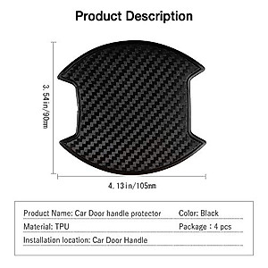 LECART 4PCS Premium Car Door Cup Scratch Protector TPU Carbon Fiber Like 3D Stickers Universal Auto Door Cup Scratch Protection Cover Guard Film for BENZ AUDI JEEP BMW LEXUS FORD BUICK SUV Truck Black