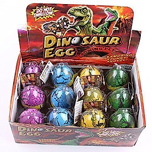 GracesDawn 12 Pack Dinosaur Egg Cute Magic Growing Dinosaur Egg Add Water Child Gift Hatching Inflatable Toy(Color Cracks)