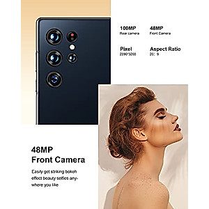 SANSHREUNI Smartphone Unlocked, 5G Dual Sim Cell Phones, 4G+128GB C21 Ultra Unlocked Smartphones, 6.8 inch Android Smartphones 7300mAh | Fingerprint Lock Face ID (Black)