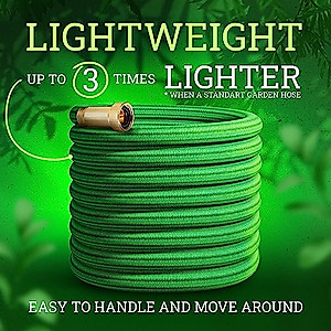 Garden Hose, Multi Purpose Garden Hoses with Hose Spray Nozzle for Watering, Sprinkling and Cleaning, Light Weight and Kink Resistant, Strong and Long Lasting, 50 Ft
