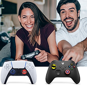 2Pcs Analog Thumb Grip Stick Cover, Wireless Controllers Game Remote Joystick Cap, Fantastic Non-Slip Silicone Handle Protection Cover for PS5/PS4/Xbox one/360/NS PRO (F)