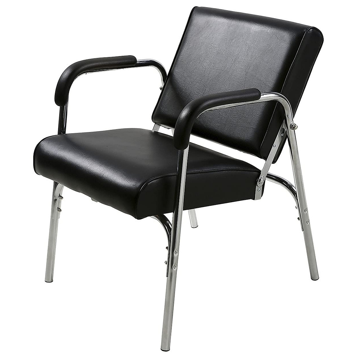 Buy-Rite Kate Auto Reclining Shampoo Chair, Portable Salon Chair with Auto-Recline Seat Back, Heavy Duty Chrome Arms and Extra Thick Seat, Black, SY-92272