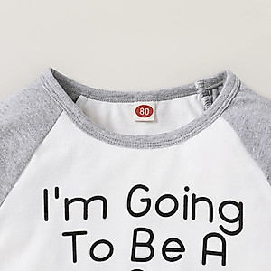 Toddler Kids Baby Boy Tee I'm Going to Be A Big Brother 2023 Shirt Long Sleeve T-Shirt Tops(2023#Gray Long Sleeve,18-24 Months)