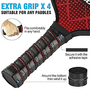 Pickleball Paddles Set,of 4, 7.5oz Fiberglass Honeycomb Core Pickleball Racket with Outdoor/Indoor Ball, Portable Shoulder Bag, Paddle Grip and Tape, Pickleball Gifts for Family, Kids and Beginner