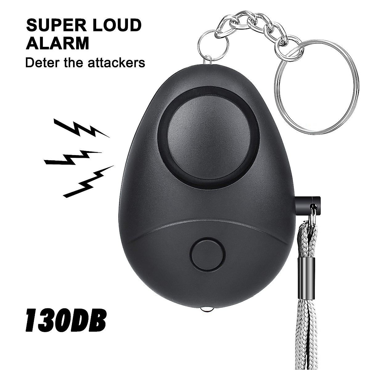 Personal Alarm, Safe Sound Security Personal Alarm for Women,Kids, Elderly, Emergency Safe Personal Alarm Black
