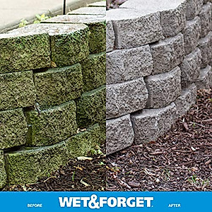 Scotts 190567 Lithium-Ion Battery Powered Pump Zero Technology Sprayer, 2-Gallon & Wet & Forget Moss, Mold, Mildew, & Algae Stain Remover Multi-Surface Cleaner Concentrate, Original, 128 Fluid Ounces