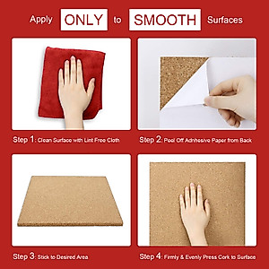 ODOME Cork Board Tiles 12”X 12” – 1/2” Thick Cork Board – Bulletin Board – Pin Board Decoration for Pictures,Ultra Strength Adhesive Backing – 6 Pieces Cork Boards for Walls – 1 Box Push Pins