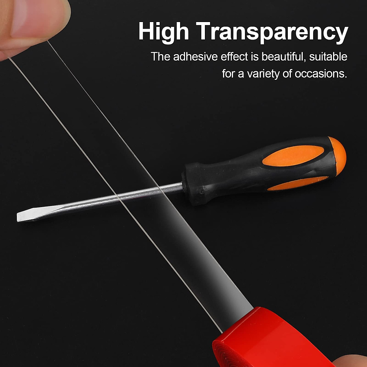 Double Sided Tape 2 Pack Heavy Duty, (3/4" Width, Total 20 FT) Clear Adhesive Waterproof Removable Double Sided Mounting Tape for Carpet Fix, Home Office Wall Decor, DIY Crafts, Car Glass Decor