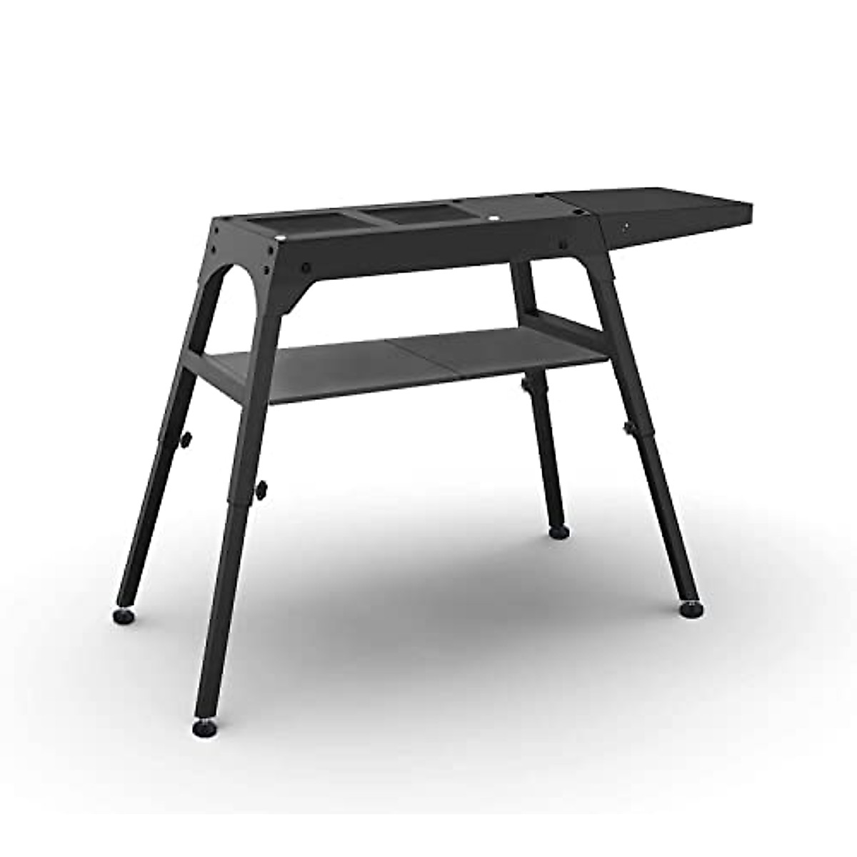 Foldable Blackstone Griddle Stand with Lower Shelf and Side Shelf, Compatible with Blackstone 17 Inch, 22 Inch Tabletop Griddle, Legs with Leveling Feet, Dual Adjustable Height