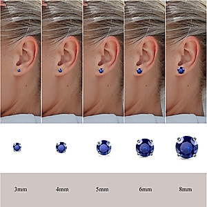 Top Plaza 12 Pairs Stud Earrings Set for Women 316L Surgical Hypoallergenic Stainless Steel Earrings Birthstone CZ Cubic Zirconia Stud Earrings for Women - 3mm