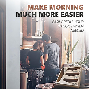 Ziplock Bag Storage Organizer, Wood Kitchen Food Baggie Dispenser Box for Drawer, Compatible with Most Brands Gallon Bag, Quart Bag, Sandwich Bag, Snack Bag