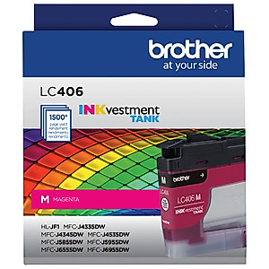 Brother Genuine LC406M Standard Yield Magenta INKvestment Tank Ink Cartridge