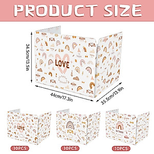 Perkoop 30pcs Plastic Privacy Desk Dividers for Students Rainbow Inspirational Boards Reduce Distractions Study Carrel Divider Folders Plastic Boards for Student Testing Classroom