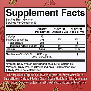 MaryRuth Organics Probiotic | USDA Organic Probiotic Gummies | Probiotic Digestive Support | Immune Support | Digestive & Gut Health Supplement | Vegan | Non-GMO | Gluten Free | 60 Count