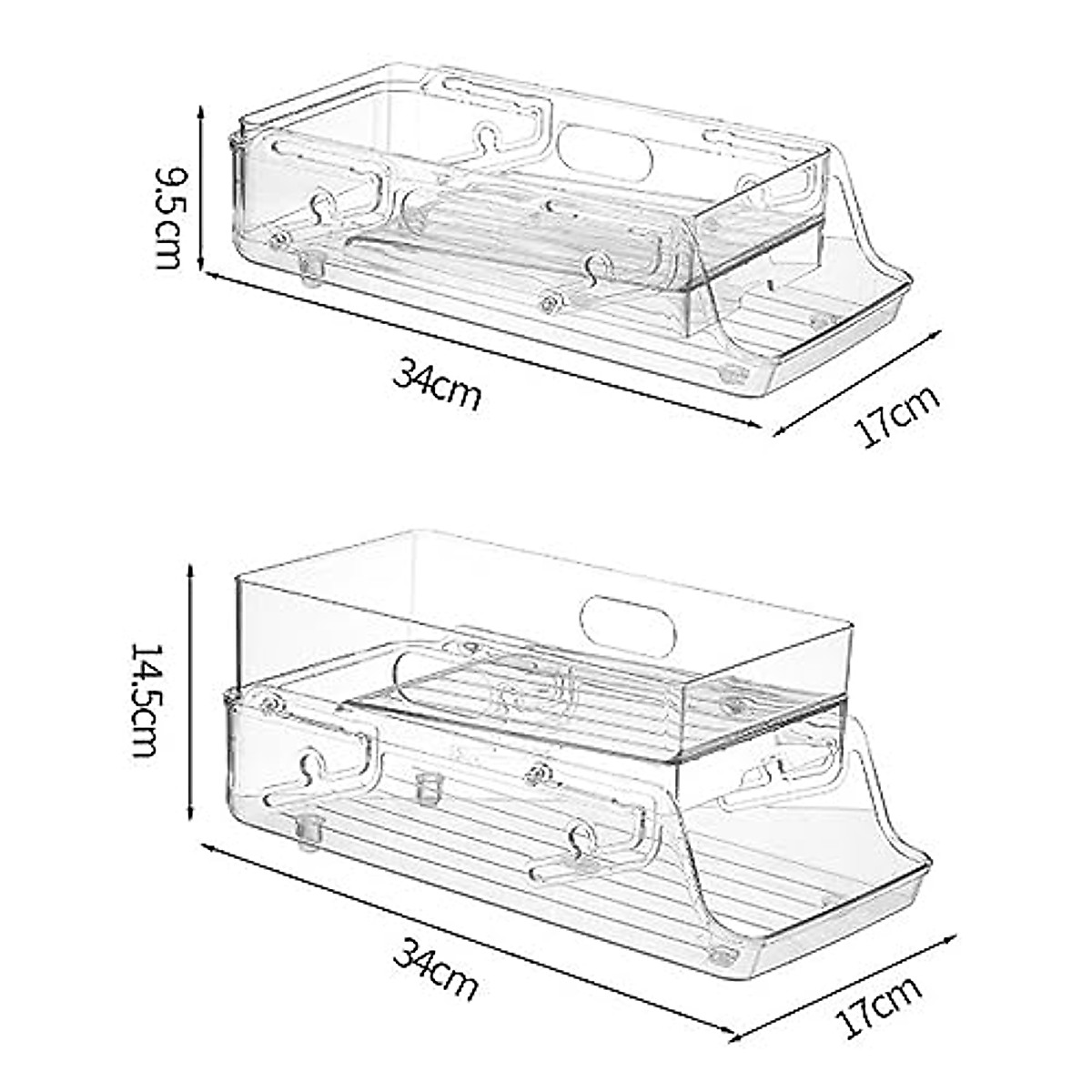 Bothyi Automatic Can Holder, Drinks Beer Cans Storage, Foldable Auto Rolling Drink Organizer, Clear Fridge Storage Organiser for Cabinet, Cupboard