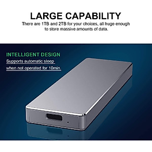 External Hard Drive 2TB, Portable Hard Drive External for PC, Laptop and Mac(Blue,2TB)
