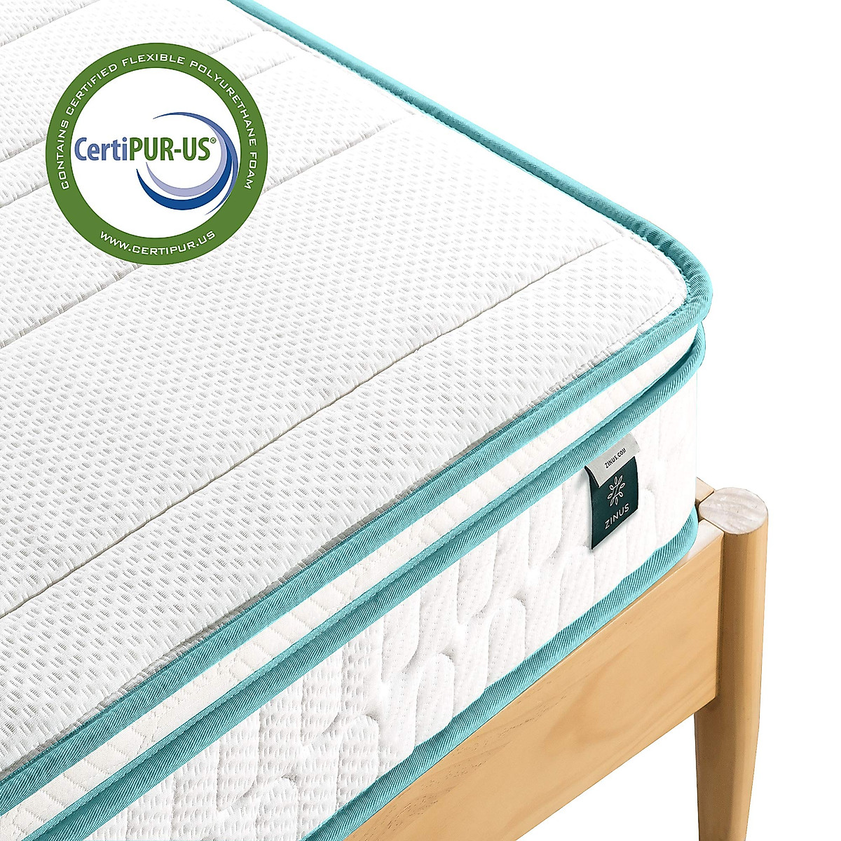 ZINUS 8 Inch Memory Foam Spring Hybrid Mattress, Full, Euro Top Innerspring Mattress, Green Tea-Infused Foam, CertiPUR-US Certified, Mattress in A Box