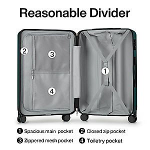 Hanke 20 Inch Carry On Luggage 22x14x9 Airline Approved Lightweight PC Hard Shell Suitcases with Wheels Travel Luggage Rolling Suitcase Travel Luggage Bag for Weekender(Blackish Green)