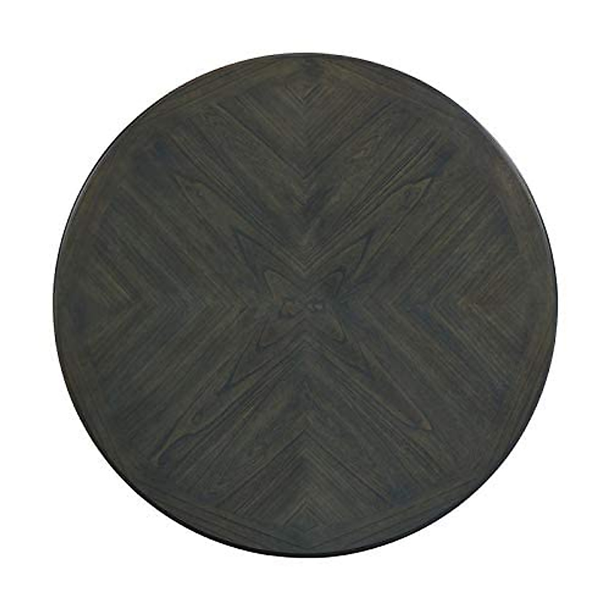 Picket House Taylor Wood 47" Round Kitchen Dining Table, with Storage Shelf, in Gray